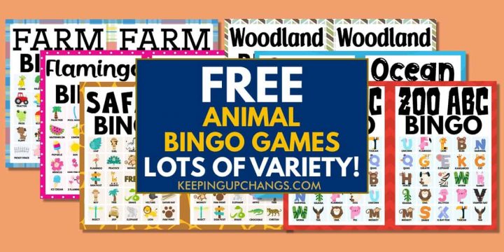 Free Animal Bingo Game Card Printables [Tons of Variety!]