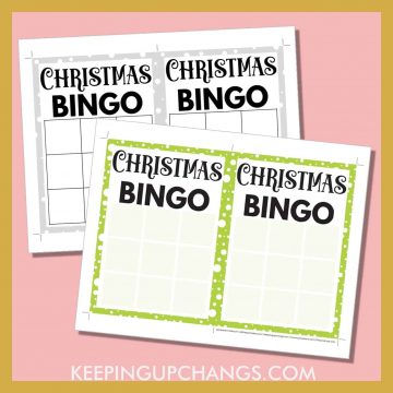 Christmas Bingo Blank Card Templates [FREE Printables!]