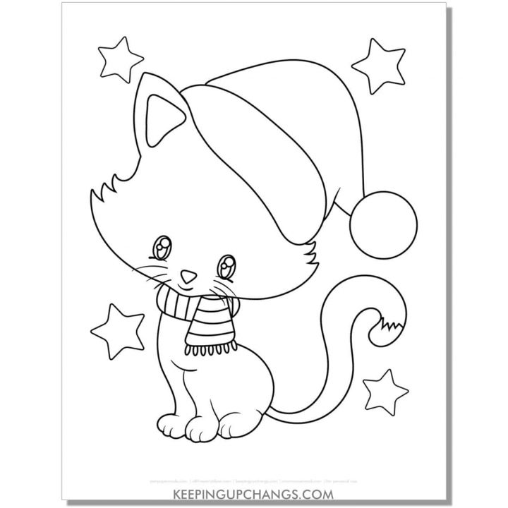 25+ Free Christmas Cat Coloring Pages [MOST POPULAR Printables!]