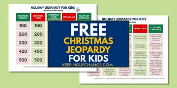 Christmas Jeopardy for Kids Game [FREE Template!]