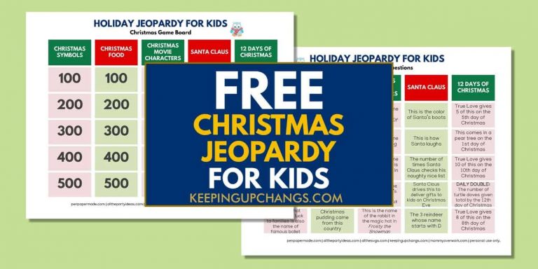 Christmas Jeopardy for Kids Game [FREE Template!]