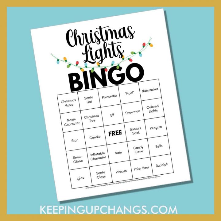 Christmas Lights Bingo [FREE Printable!]
