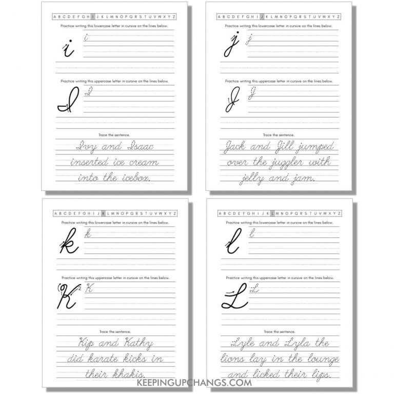 Fun ABC Sentence Cursive Worksheets, Printables [POPULAR Download!]