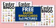 Easter Bingo Color Pictures & Words (5x5 Grid) [FREE Printable!]