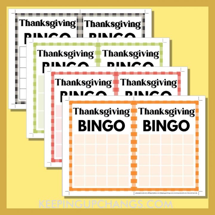 Free Thanksgiving Bingo Game Card Printables [Tons of Variety!]