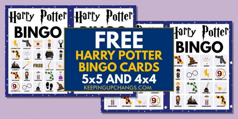 Harry Potter Bingo Pictures & Words (5x5 & 4x4 Grid) [FREE Printables!]