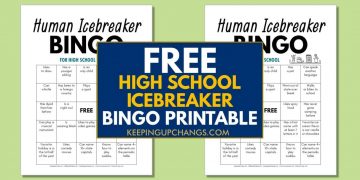 High School Human Icebreaker Bingo [FREE Printable!]
