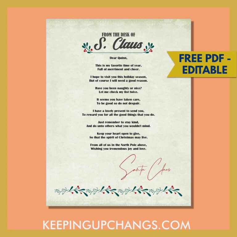 Free Letter from Santa Poem Rhyme [EDITABLE Printable!]