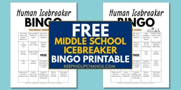 Middle School Human Icebreaker Bingo [FREE Printable!]