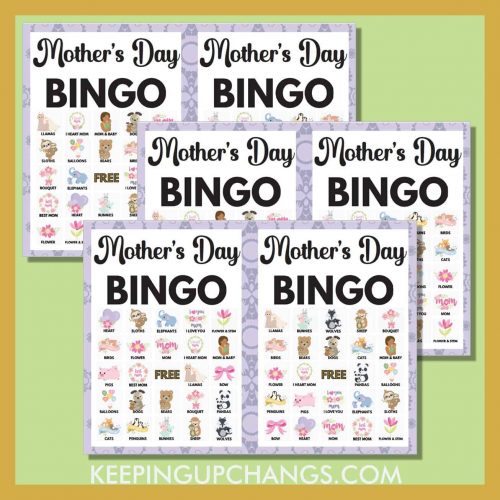 Mother S Day Bingo Pictures Words 5x5 4x4 Grid Free Printables