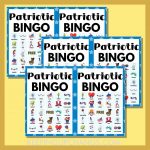 Patriotic Bingo Pictures & Words (5x5 & 4x4 Grid) [FREE Printables!]