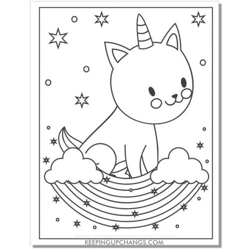 17+ Free Cat Unicorn Coloring Pages, Sheets [POPULAR Printables!]