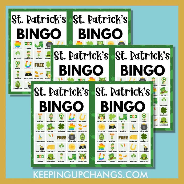 Free St. Patrick's Day Bingo Game Card Printables [Tons of Variety!]