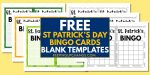 St. Patrick's Day Bingo Blank Card Templates [FREE Printables!]