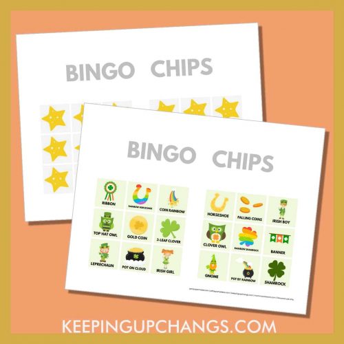 Saint Patrick's Bingo Color Pictures & Words (3x3 Grid) [FREE Printable!]