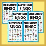 Superhero Bingo Pictures & Words (5x5 & 4x4 Grid) [FREE Printables!]