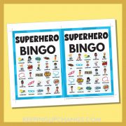 Superhero Bingo Pictures & Words (5x5 & 4x4 Grid) [FREE Printables!]