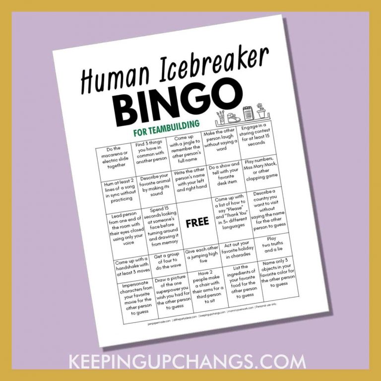 Human Icebreaker Bingo for Teambuilding [FREE Printable!]