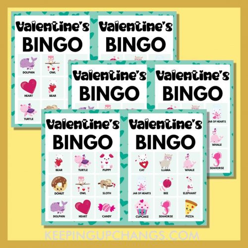 Valentine's Bingo Color Pictures & Words (3x3 Grid) [FREE Printable!]