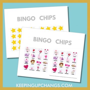 Valentine's Bingo Color Pictures & Words (4x4 Grid) [FREE Printable!]
