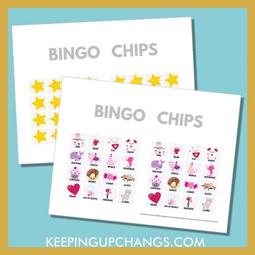 Valentine's Bingo Color Pictures & Words (4x4 Grid) [FREE Printable!]